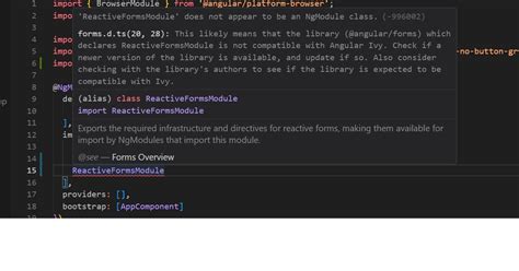 Erro Na Importação Do Reactiveformsmodule Angular Design De