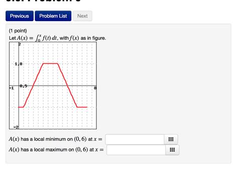 Solved PreviouS Problem List Next 1 Point Let A X T Dt Chegg Com