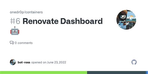 Renovate Dashboard 🤖 · Issue 6 · Onedr0pcontainers · Github