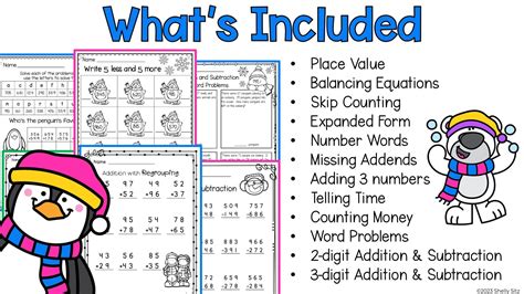 Free Winter Math Worksheets And Activities For 2nd Grade Second Grade