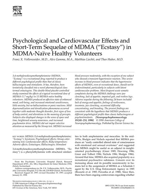Pdf Psychological And Cardiovascular Effects And Short Term Sequelae