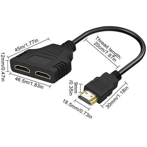 Hdmi Double Adapter Hdmi Splitter Adapter Hdmi Splitter Cable 1080p