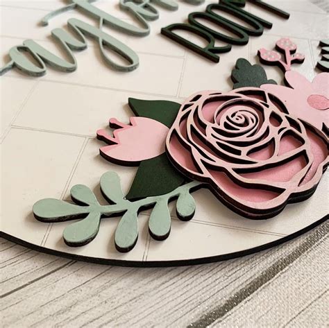 Personalized Floral Name Sign Custom Girls Room Decor Etsy