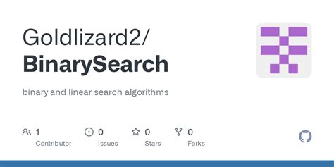 GitHub Goldlizard2 BinarySearch Binary And Linear Search Algorithms