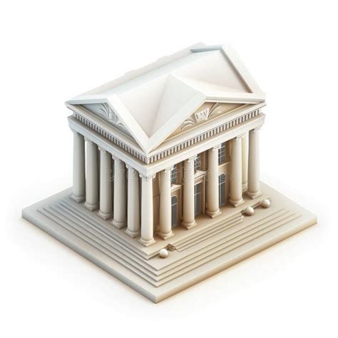 Elegant Classical Building With Columns And Steps Stock Illustration