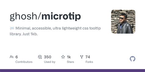 Github Ghoshmicrotip 💬 Minimal Accessible Ultra Lightweight Css Tooltip Library Just 1kb