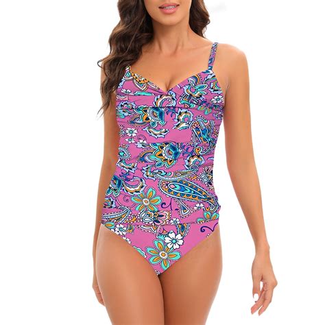 Szxzygs Swimsuits For Older Women Over 60 New Split Print Swimsuit