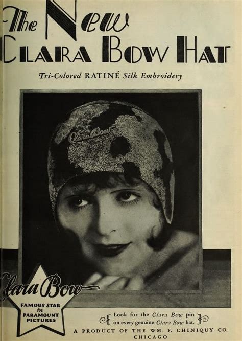 The New Clara Bow Hat Clara Bow Film History Famous Stars