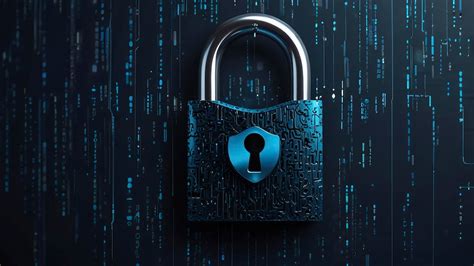 Cyber Security Concept With Padlock On Binary Code Background 3d