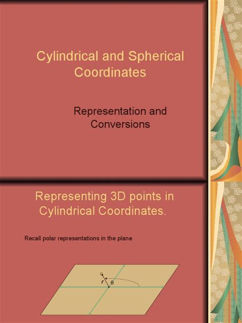 Cylindrical And Spherical Coordinates Pdf Latitude Mathematical