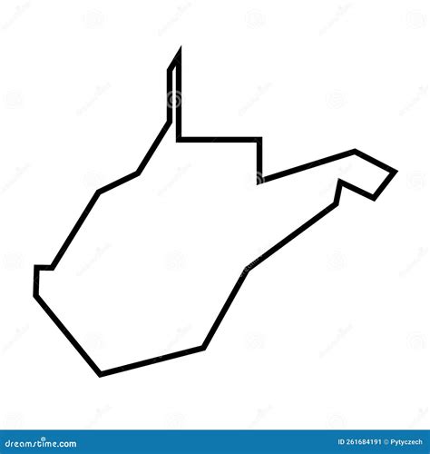 West Virginia Black Outline Map State Of Usa Stock Vector