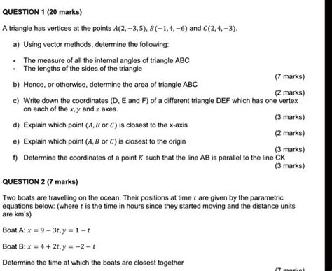 SOLVED Question Marks A Triangle Has Vertices At The Points A B And C