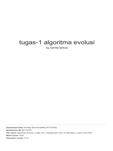 Tugas 1 Algoritma Evolusi Pdf