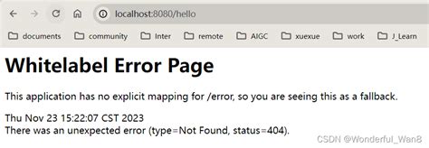 【springboot】 this application has no explicit mapping for 解决方法 csdn博客