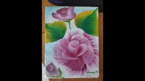 Easy One Stroke Rose Acrylic Painting Ananyas Arts And Painting