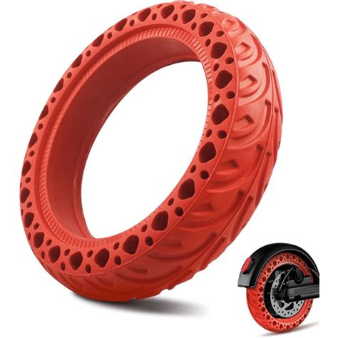Pneu 8 5x2 Pouces Plein Rouge Pour Trottinette Électrique Xiaomi M365