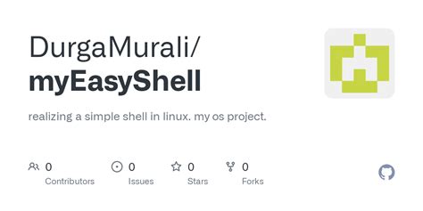 Github Durgamurali Myeasyshell Realizing A Simple Shell In Linux My