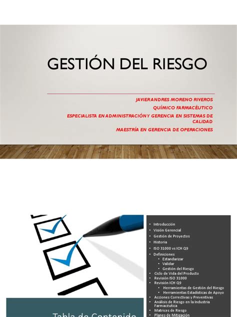 Clase 1 Gestion De Riesgo V 20 Pdf Riesgo Gestión De Proyectos