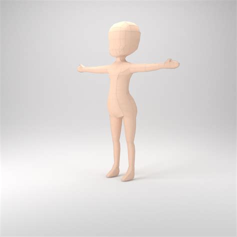 Chibi Base Mesh 3d Model 6 3ds Dae Fbx Obj Unknown Free3d