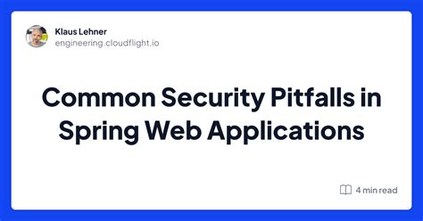 common security pitfalls in spring web applications