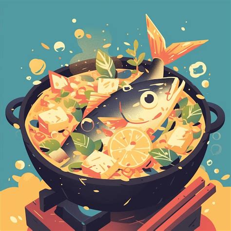 Premium Vector Myanmar Mohinga And Traditional Fish Soup