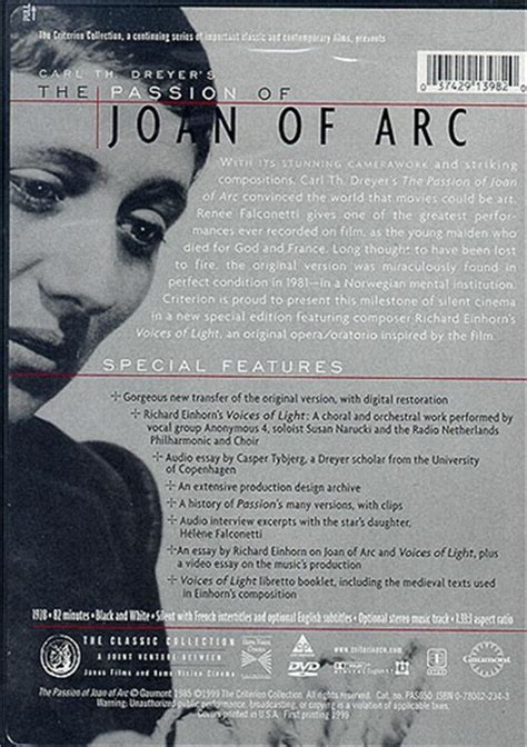 Passion Of Joan Of Arc The Silent The Criterion Collection Dvd