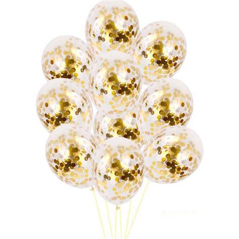 Balony duże przezroczyste złote konfetti szt naszeLEDy pl