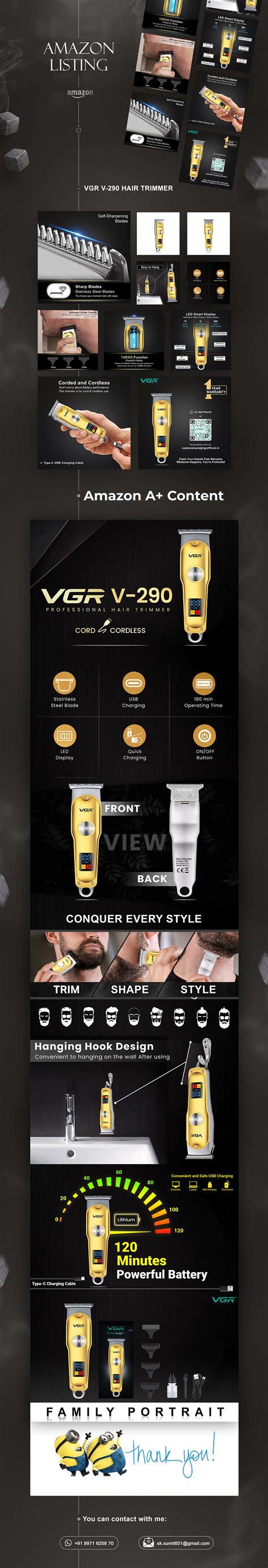 Listing Images I A+ Content I VGR Trimmer V-290 I Post on Behance