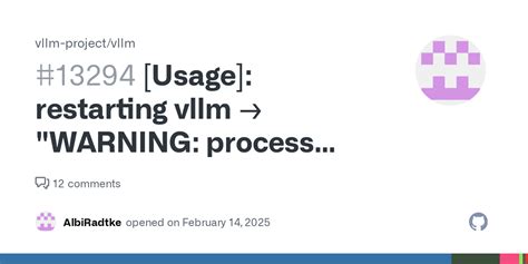Usage Restarting Vllm Warning Process Group Has Not Been