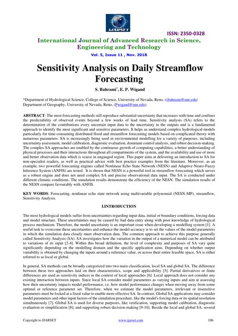 Pdf Sensitivity Analysis On Daily Streamflow Forecasting