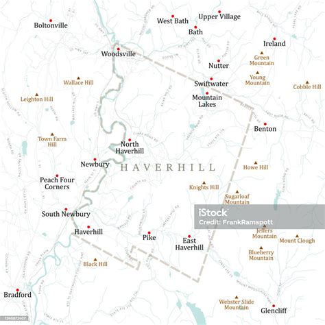 Nh 그래프턴 하버힐 벡터 로드맵 Haverhill New Hampshire에 대한 스톡 벡터 아트 및 기타 이미지