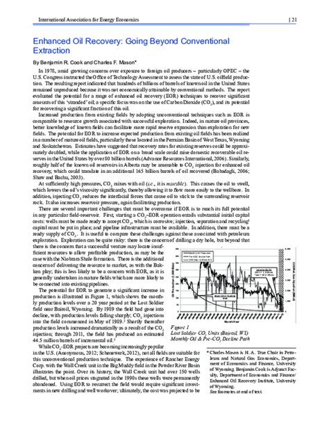 Pdf Enhanced Oil Recovery Going Beyond Conventional Extraction