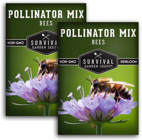 2 Packs Bee Pollinator Mix Seed For Planting Packet With