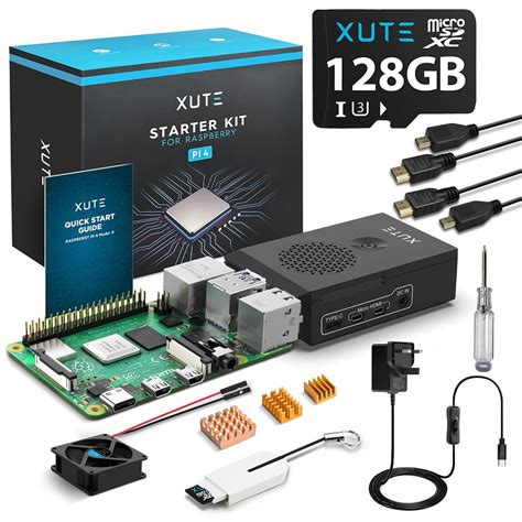 Raspberry Pi 4 Model B 8gb Ram Starter Kit With 128gb Micro Sd Card