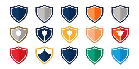 Premium Vector A Set Of Different Colored Shields With Different
