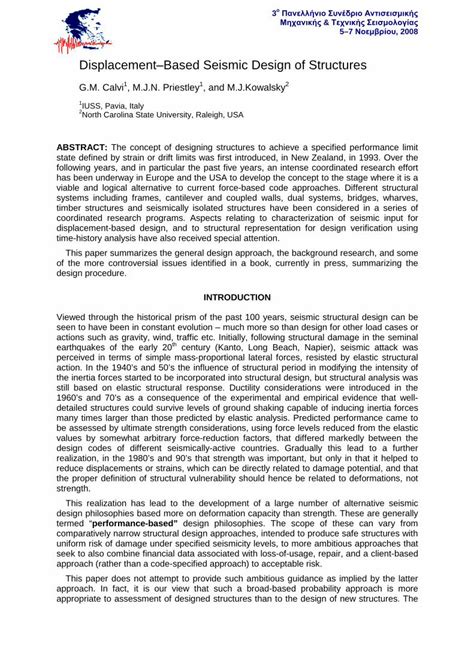 PDF DisplacementBased Seismic Design Of Structures DOKUMEN TIPS