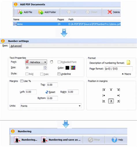 Boxoft Pdf Bates Numbering Stamp Pdf Documents Based On Their Page