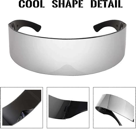 80s Futuristic Visor Cyber Sunglasses Men Women Futuristic Punk Style