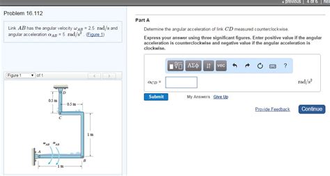 Solved Link Ab Has The Angular Velocity Omegaab 25 Rads