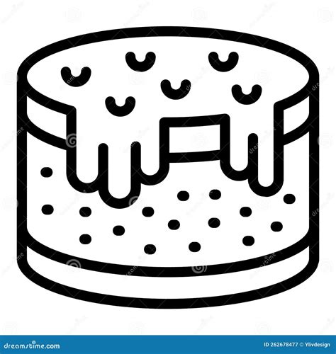 Vector De Contorno De Icono De Tarta Postre De Queso Ilustración Del