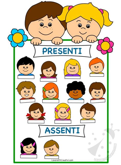 Cartellone Delle Presenze Per I Bambini Della Scuola Dell Infanzia