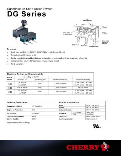 Dg Series Cherry Pdf Catalogs Technical Documentation Brochure