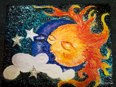 Sun And Moon Kissing By Kikiskreations Redbubble