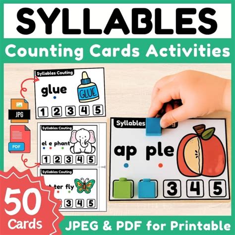 Syllable Counting Picture Cards Activities Phonological Awareness