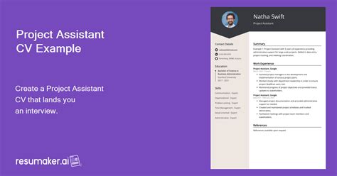 Project Assistant Cv Examples Template And 20 Tips