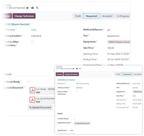 custom lab management for material testing platform with odoo