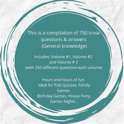 750 trivia questions pack general knowledge pub quiz includes volumes