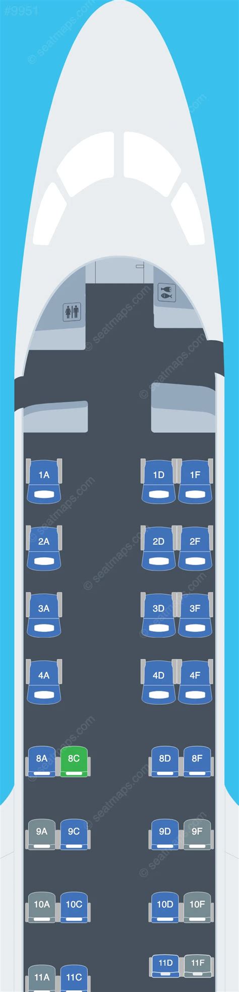 Seat Map Of American Airlines Embraer E170 Aircraft