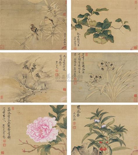 恽寿平珍禽花卉册册页六帧欣赏 清 恽寿平 1633 1690 字寿平正叔号南田云溪外史东园草衣白云外史与四王吴历