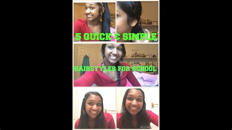 5 Quick And Simple Hairstyles For School Youtube